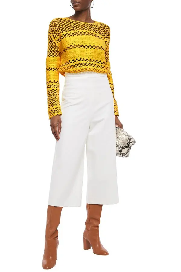 Maje Crochet Knit Cotton Sweater