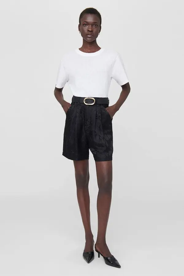 ANINE BING Carrie Short - Black Butterfly Jacquard