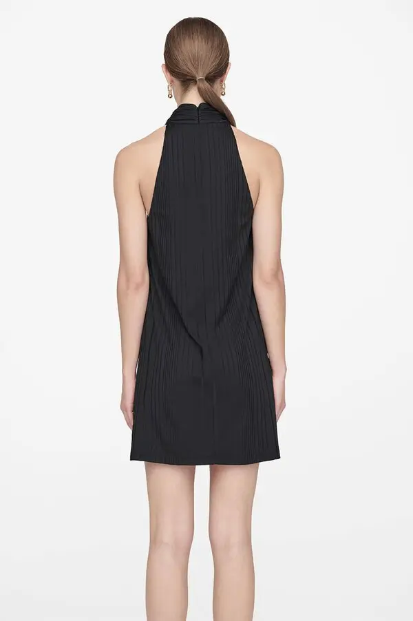 ANINE BING Ribbed Knit Halterneck Mini Dress
