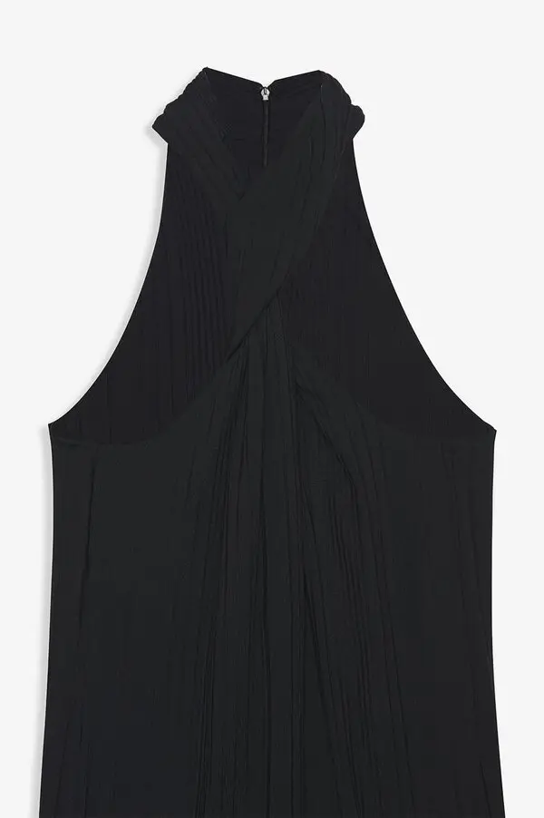 ANINE BING Ribbed Knit Halterneck Mini Dress