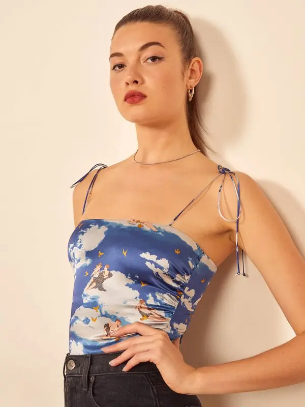 REFORMATION Lucrezia Silk Top