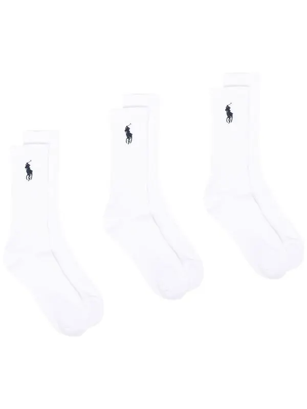 Polo Ralph Lauren Polo Pony Ribbed-knit Socks - White