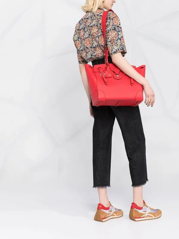 Ralph Lauren Buckle-fastening Panelled Tote - Red