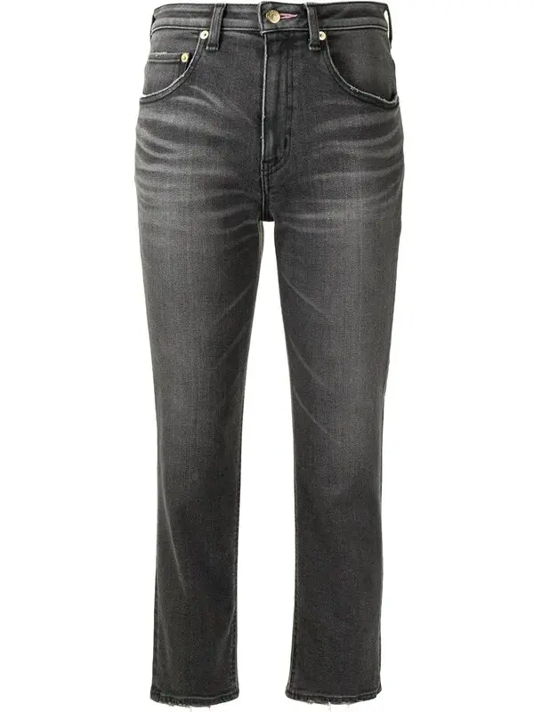 TU ES MON TRESOR Rose Quartz Cropped Jeans - Black