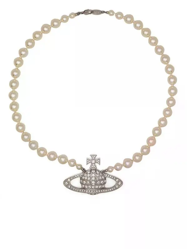 VIVIENNE WESTWOOD Row Pearl Orb Charm Necklace