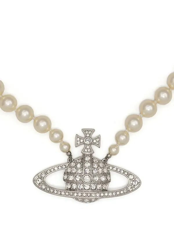 VIVIENNE WESTWOOD Row Pearl Orb Charm Necklace - White