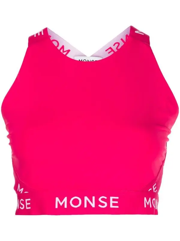 Monse Logo-print Halterneck Sports Top - Pink