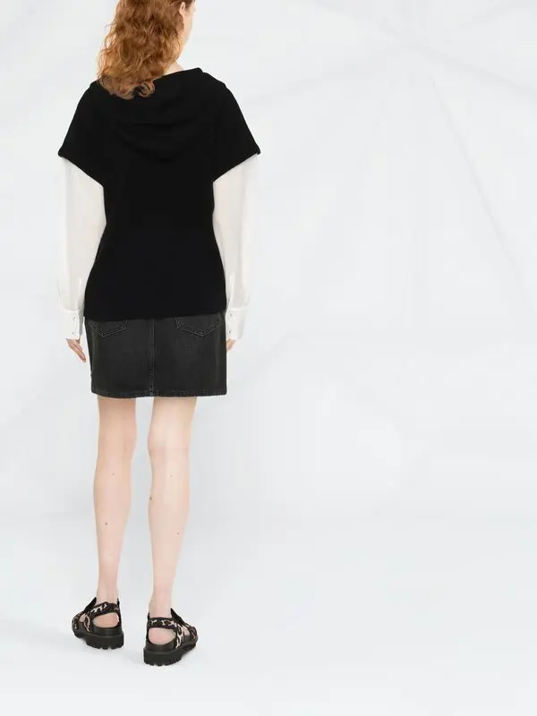 Max & Moi Two-tone Hoodie - Black