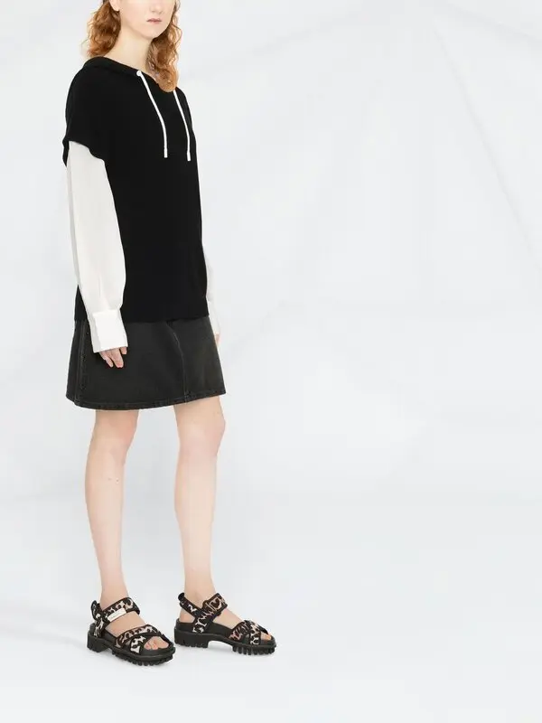Max & Moi Two-tone Hoodie - Black