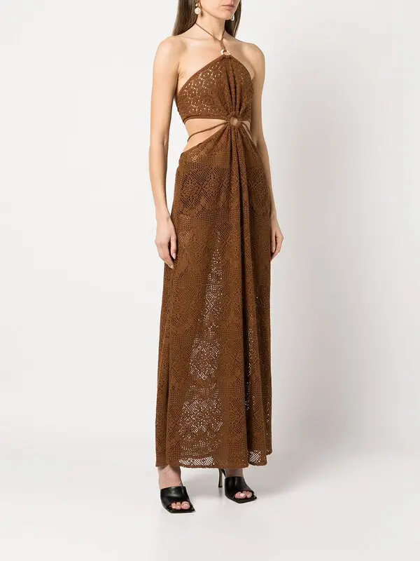 Simkhai Open-knit Halterneck Maxi Dress