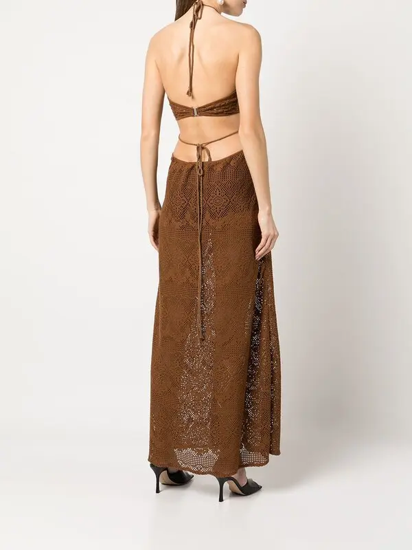 Simkhai Open-knit Halterneck Maxi Dress