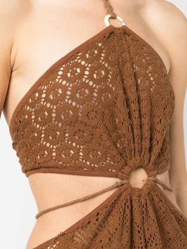 Simkhai Open-knit Halterneck Maxi Dress