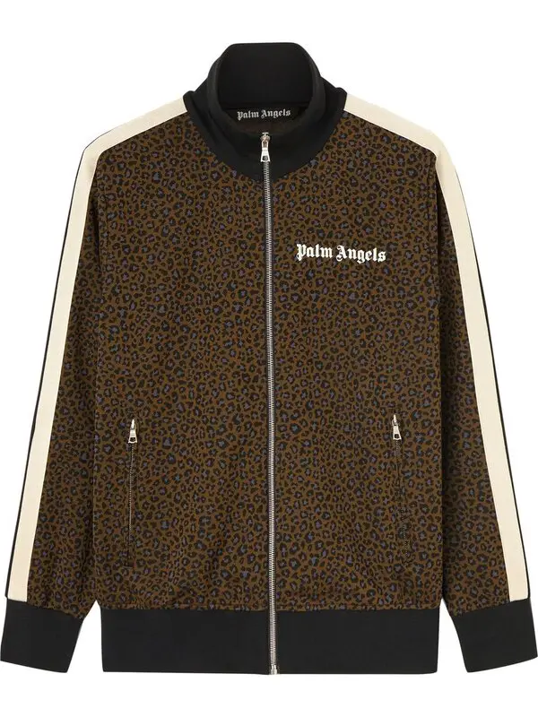 Palm Angels Leopard-print Track Jacket - Black