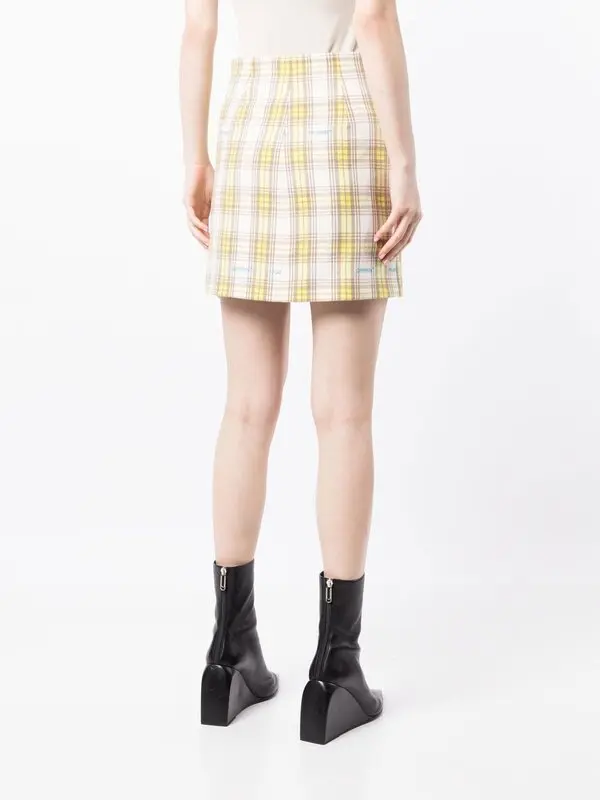 Off-White Check-print Mini Skirt