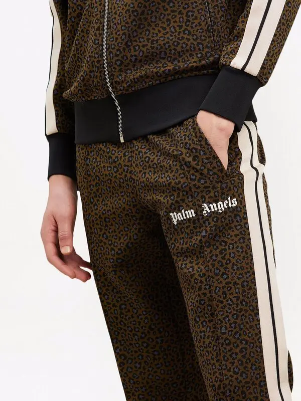 Palm Angels Leopard-jacquard Track Pants