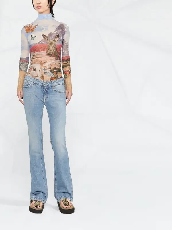 Blumarine Flared Low-rise Jeans