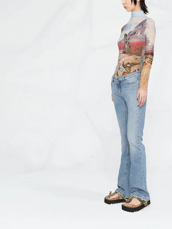 Blumarine Flared Low-rise Jeans