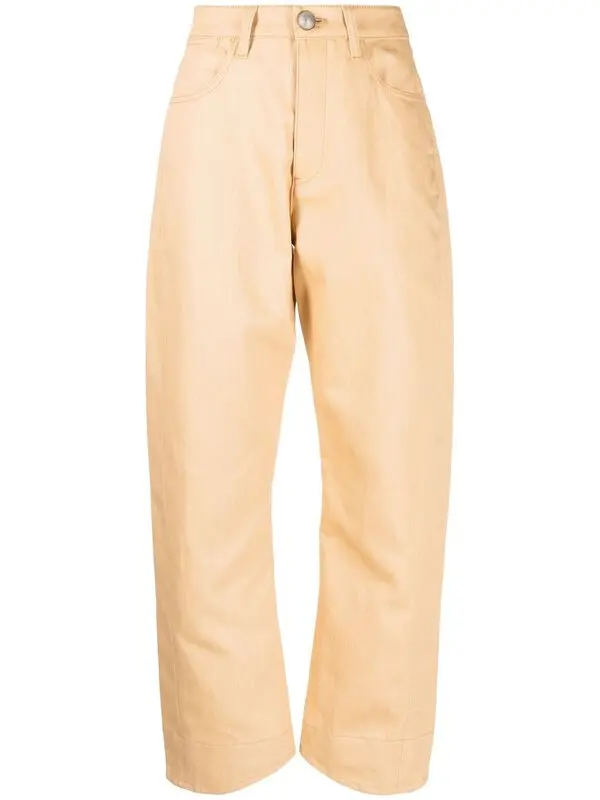 JIL SANDER High-waisted Tapered Jeans - Neutrals