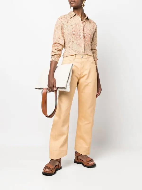JIL SANDER High-waisted Tapered Jeans - Neutrals