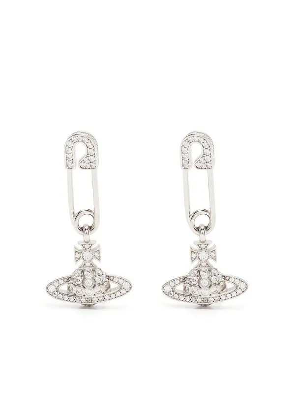 VIVIENNE WESTWOOD Safety Pin Detail Earrings - Silver