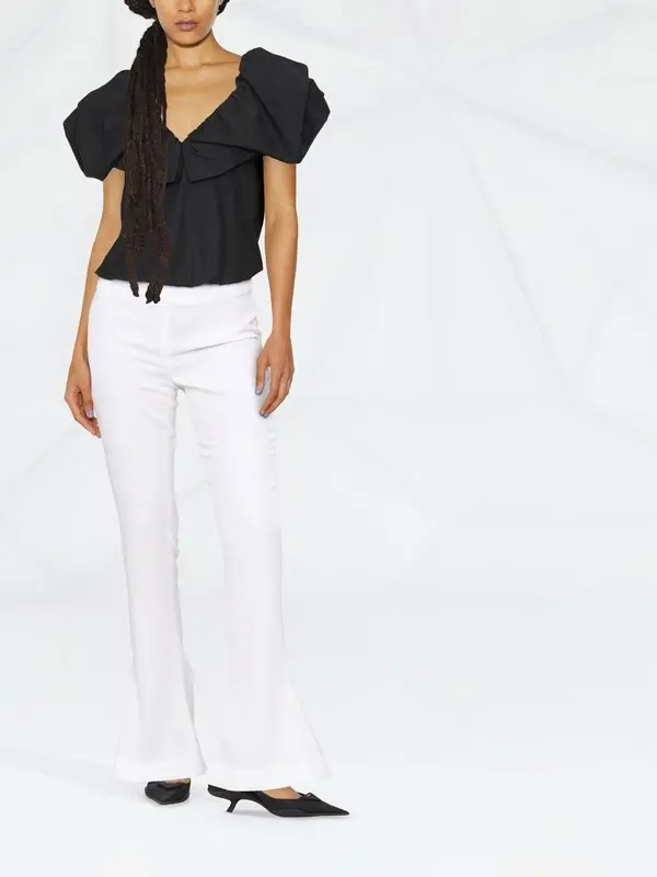 Balmain Flared Tailored Trousers - White