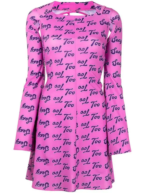 Natasha Zinko Slogan-print Short Dress - Pink