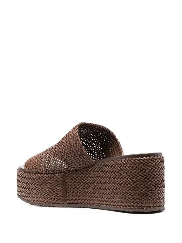 Casadei Interwoven Platform Wedge Sandals