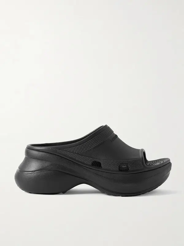 Balenciaga Crocs Pool Perforated Slides - Black