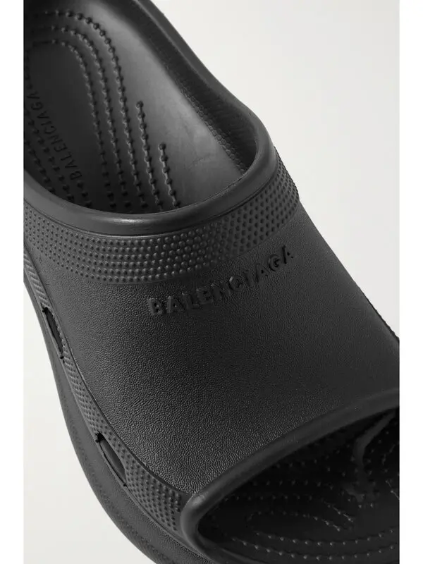 Balenciaga Crocs Pool Perforated Slides - Black