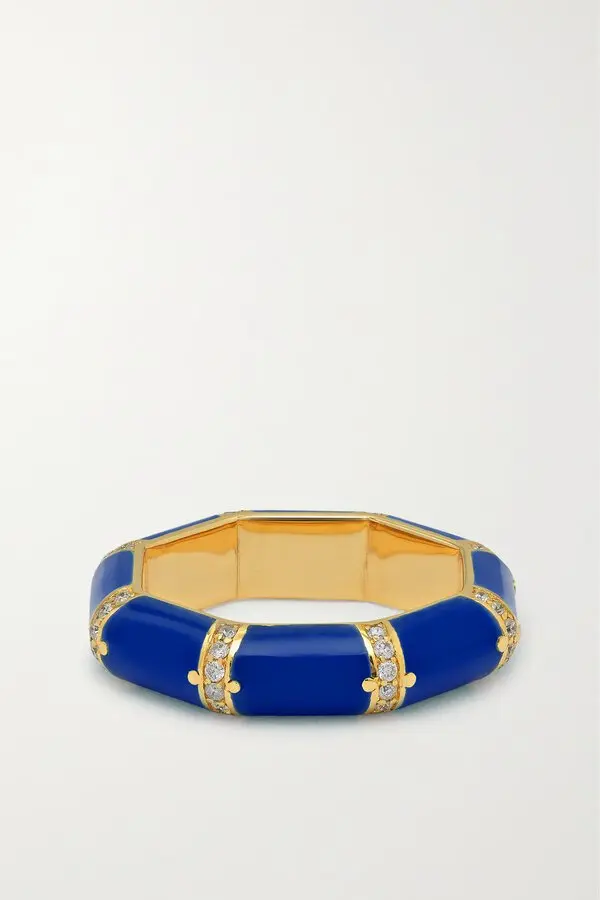 L’ATELIER NAWBAR Bamboo 18-karat Lapis Lazuli And Diamond Ring