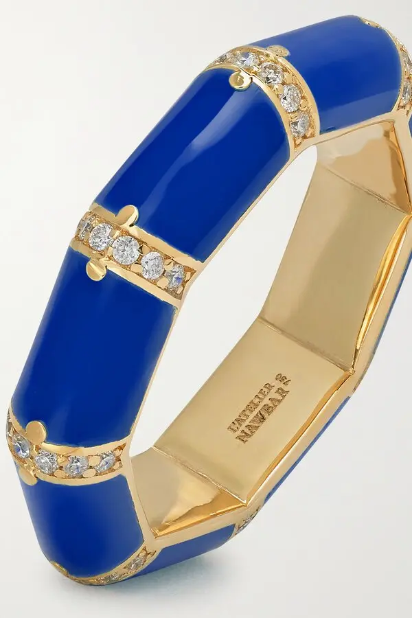 L’ATELIER NAWBAR Bamboo 18-karat Lapis Lazuli And Diamond Ring