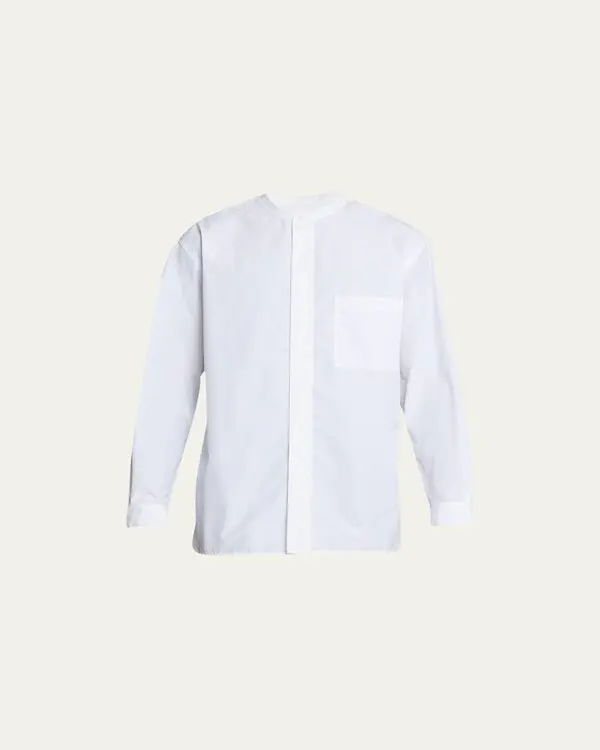 3.1 Phillip Lim Band-collar Relaxed Sport Shirt - White