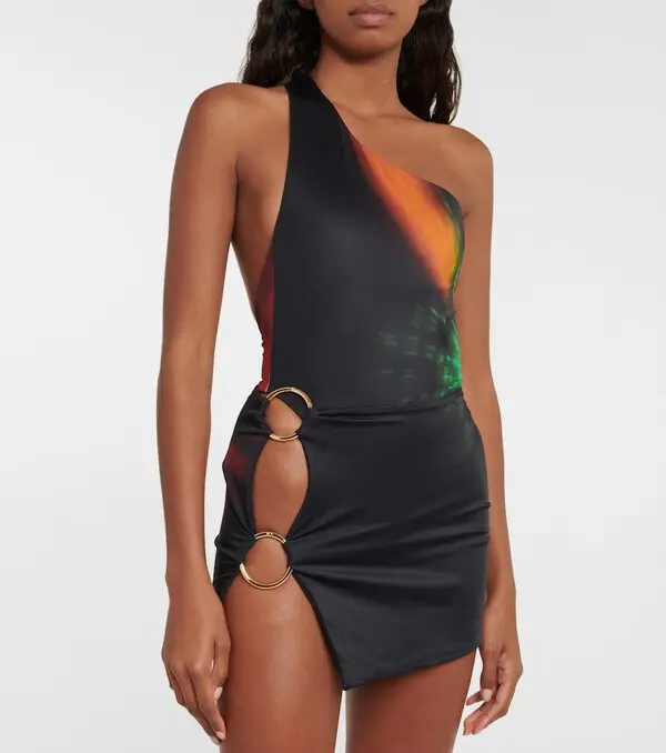 LOUISA BALLOU Double Ring Printed Miniskirt - Multicoloured