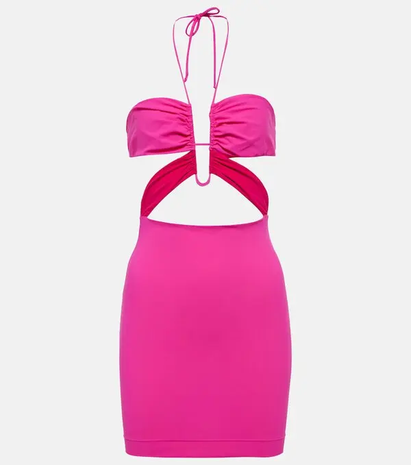 NENSI DOJAKA Halterneck Mini Dress - Pink