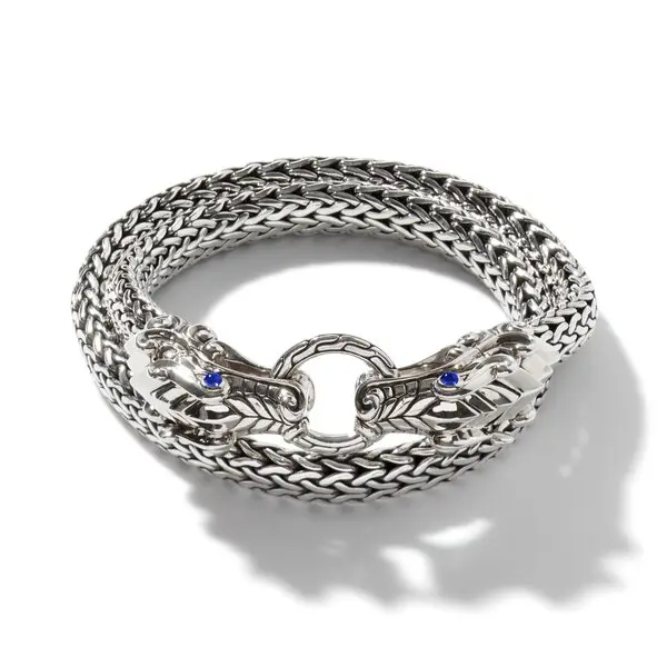 John Hardy Naga 7.5mm Bracelet With Sapphire - Sterling Silver