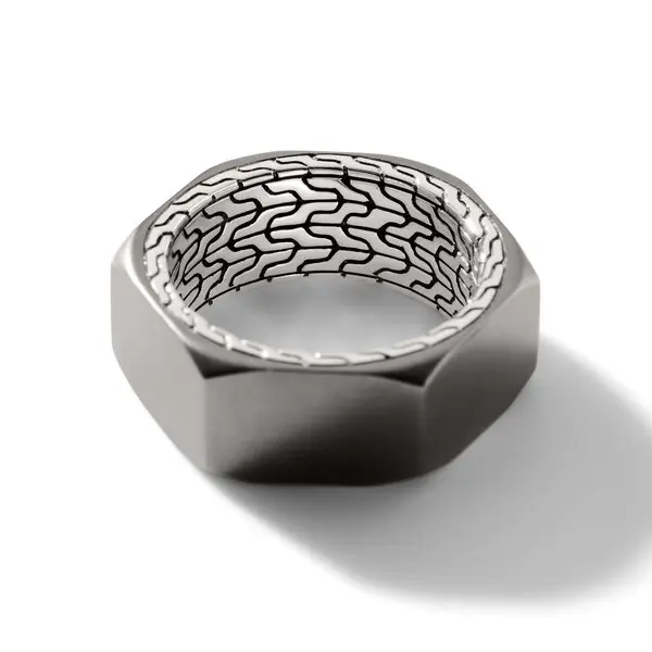 John Hardy Carved Chain Band Ring