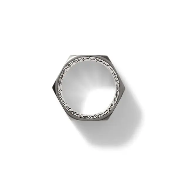 John Hardy Carved Chain Band Ring