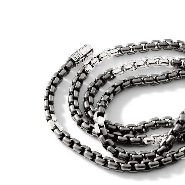 John Hardy Box Chain Necklace, Dark 4.8mm