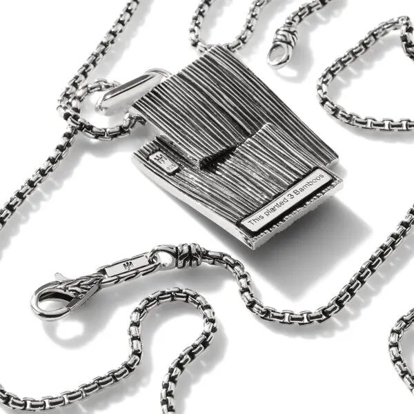 John Hardy Bamboo Striated Pendant Necklace