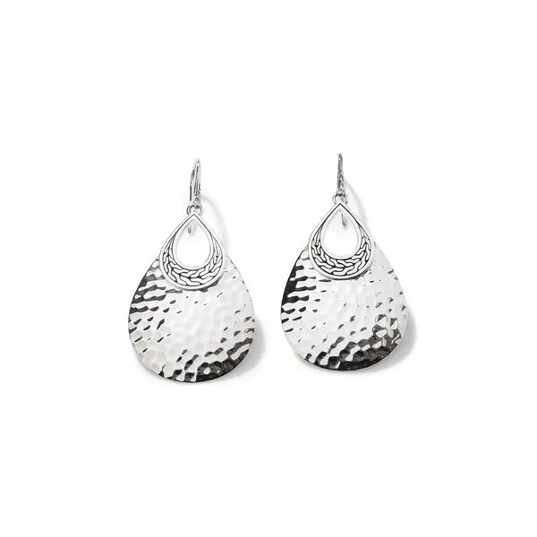 John Hardy Classic Chain Hammered Teardrop Earrings