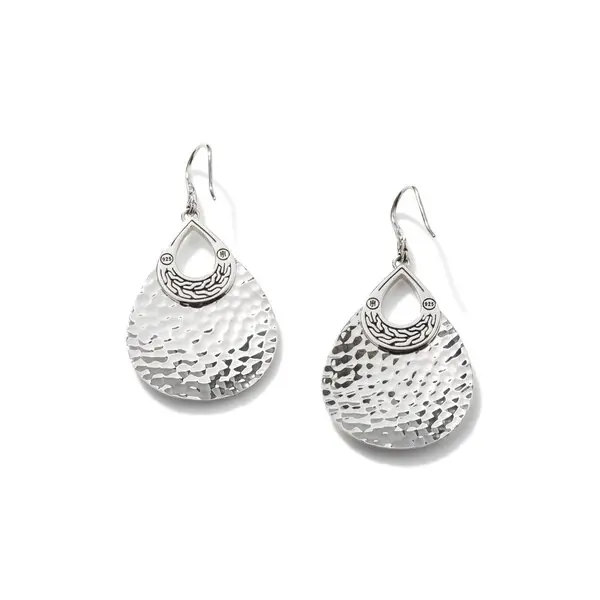 John Hardy Classic Chain Hammered Teardrop Earrings