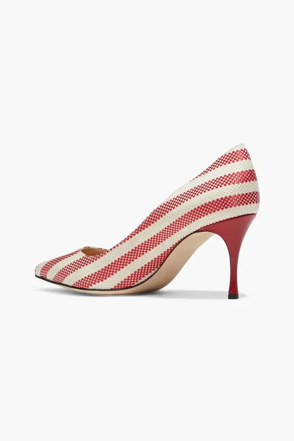 SERGIO ROSSI Striped Jacquard Pumps