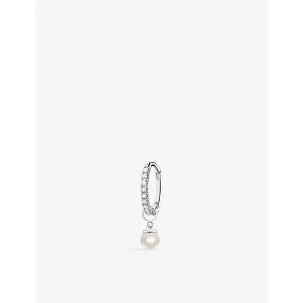THOMAS SABO Pearl Pendant Single Hoop Earring - White