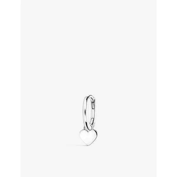 THOMAS SABO Sterling Silver Heart Pendant Hoop Earring - Silver-coloured