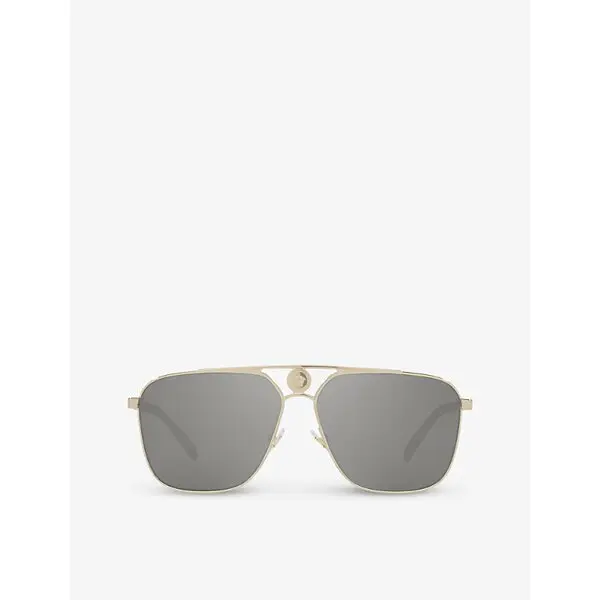 Versace Ve2238 Aviator-frame Sunglasses - Gold
