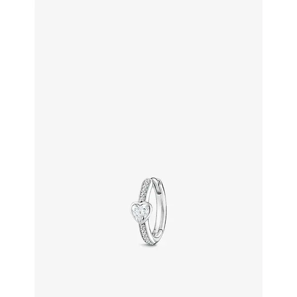 THOMAS SABO Heart Sterling-silver Single Hoop Earring - White