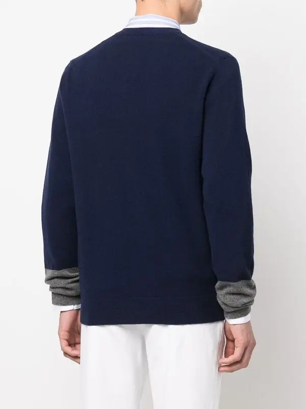 Comme Des Garçons Color-blocked Wool Cardigan