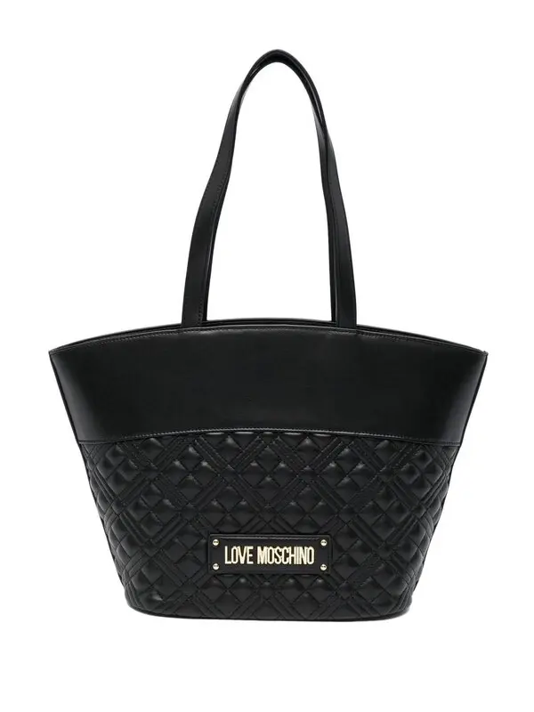 Moschino Quilted Embossed-logo Tote Bag