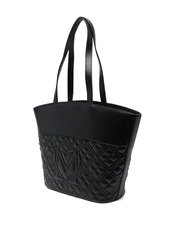 Moschino Quilted Embossed-logo Tote Bag
