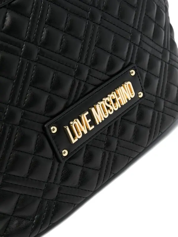 Moschino Quilted Embossed-logo Tote Bag